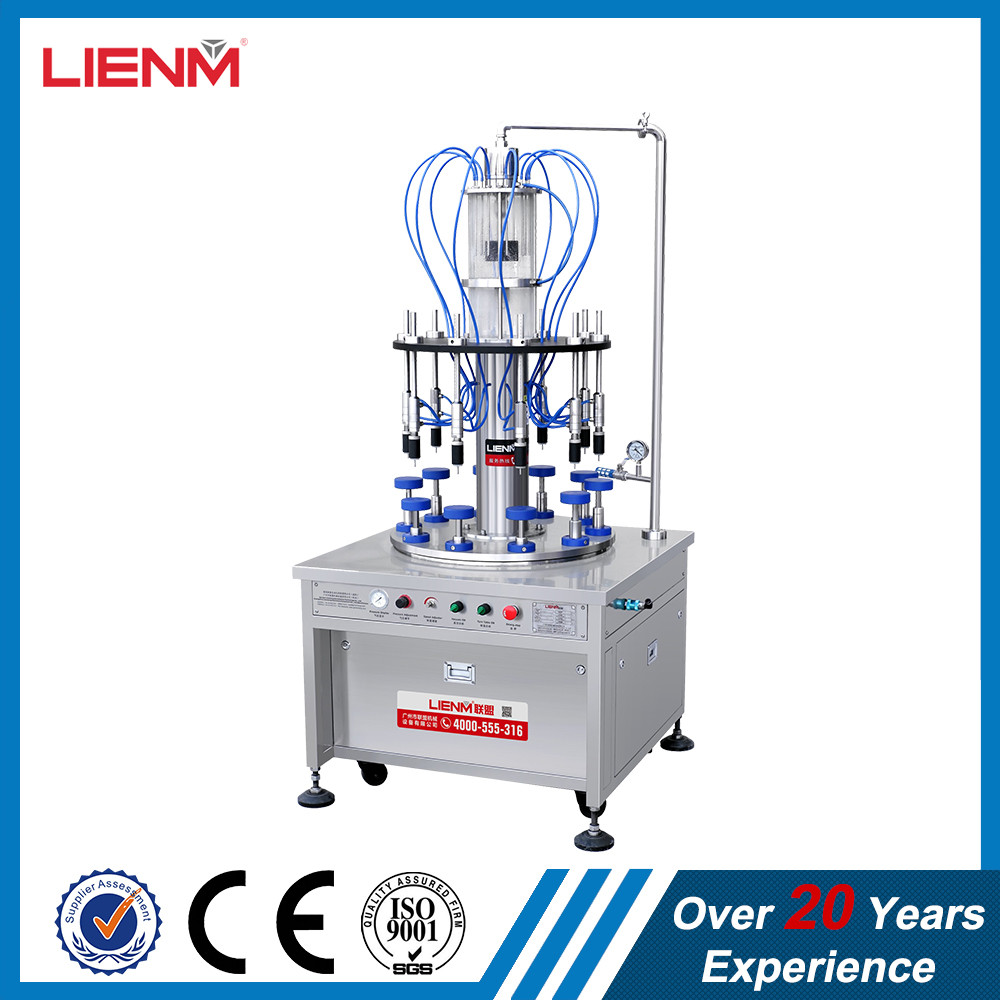 Pneumatic vacuum small/big perfume bottle filling and crimping machine ...
